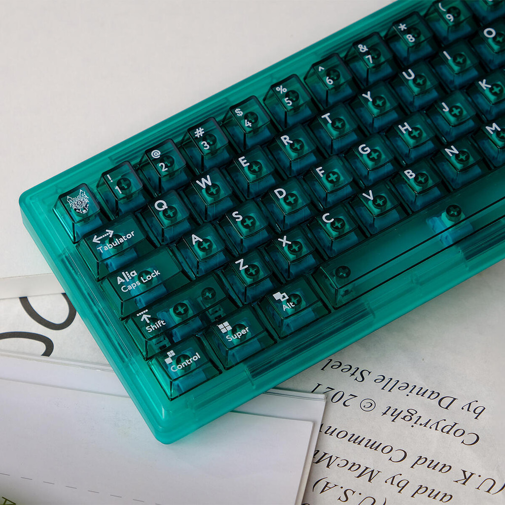 AiFei 114 Keys Crystal transparent keycaps Cherry Profile RGB Backlit ...