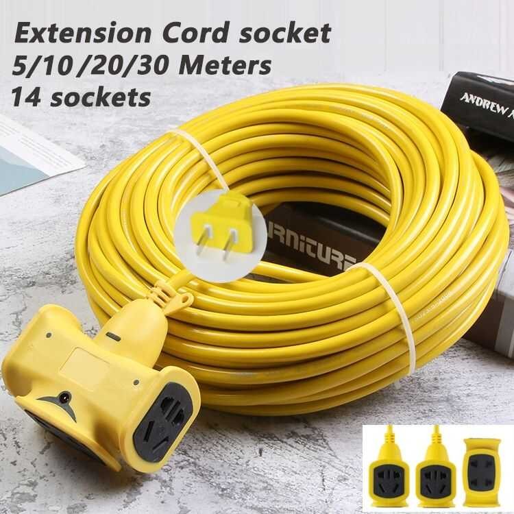Outdoor Extension Cord Wire 5M 10M 20M Multiple Sockets And Outlets For ...