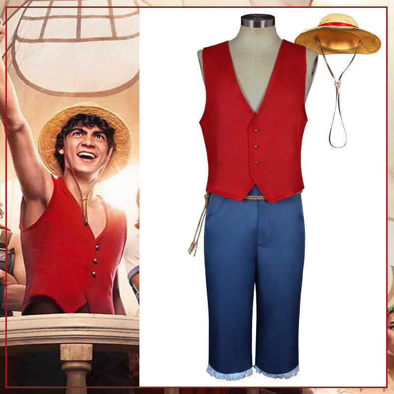 One Piece Luffy cosplay costume One Piece theater version costume straw ...