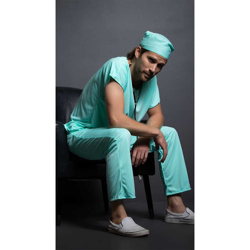 play S-XL COS male doctor uniform Halloween costume with stains horror ...