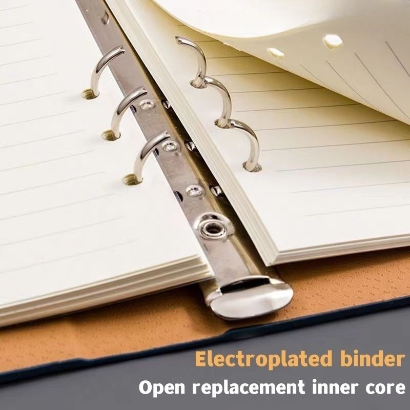 A5B5 Leather Refillable Refill Notebook loose-Leaf Binder Magnetic ...