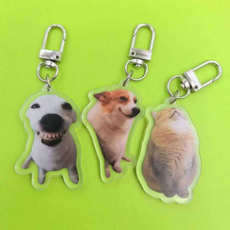 Silly Cat Key Chain, Kitten Sleeping Meme, Dog Laughing Meme, Screen ...
