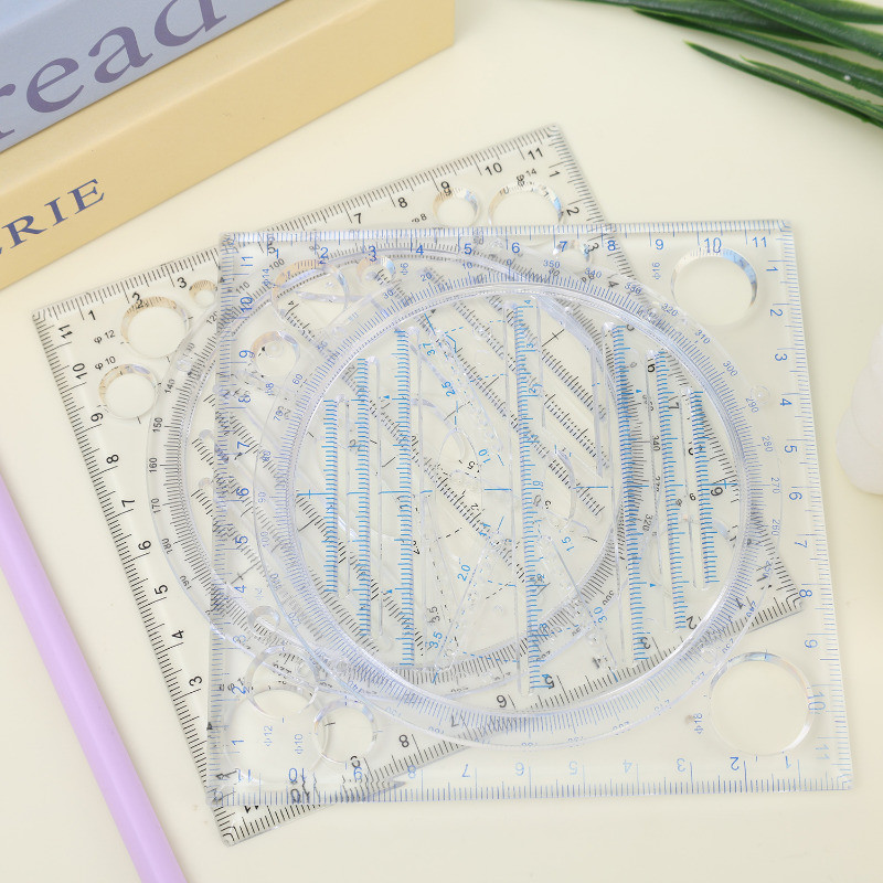 Mathematics Measuring Circle Rulers - Multifunctional Rotating Drawing ...
