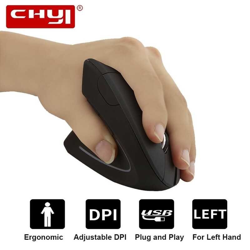 CHYI Wireless Vertical Ergonomic Mouse 2.4Ghz Optical Usb Computer ...