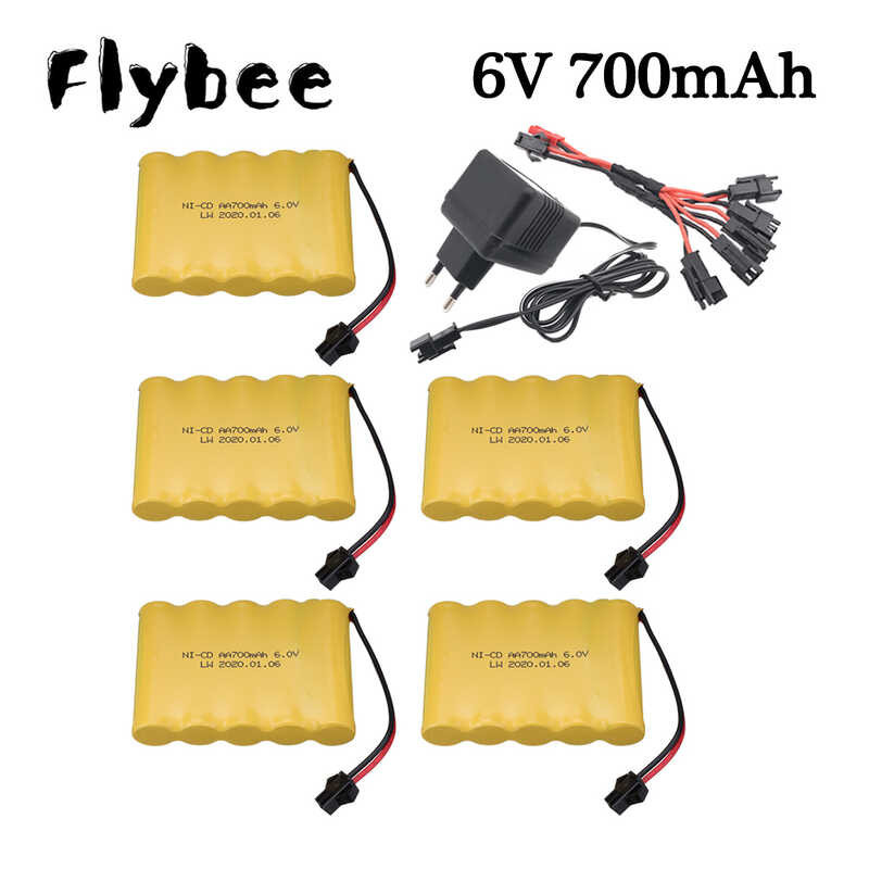 6V 700Mah AA Ni-Cd With Charger High Capacity Electric Toy Battery ...