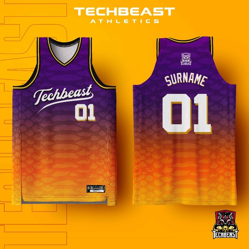 Full Sublimation Basketball Jersey Techbeast(Can make volleyball, football, and badminton team ...