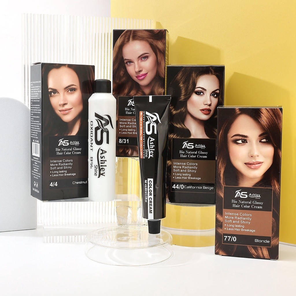 Ashley Hair Color Bio Natural Hair Color Set Ash Gray Hair Dye 60ml*2pc ...