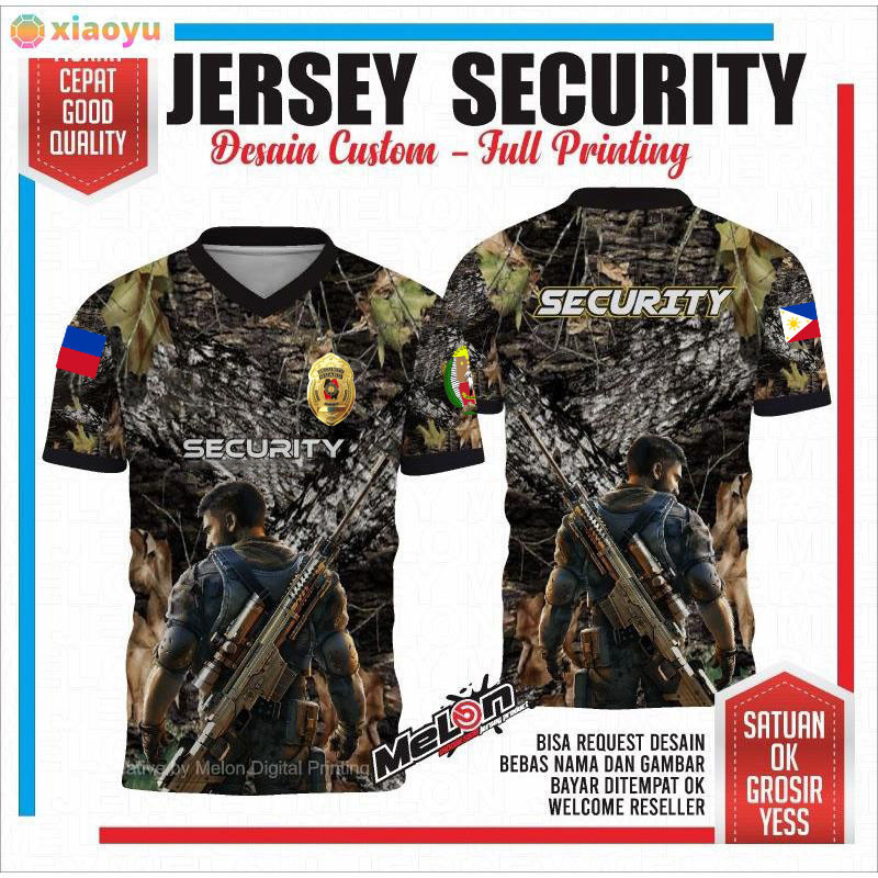 SECURITY TSHIRT FULL SUBLIMATION (Customizable) Free Custom Name POLO ...