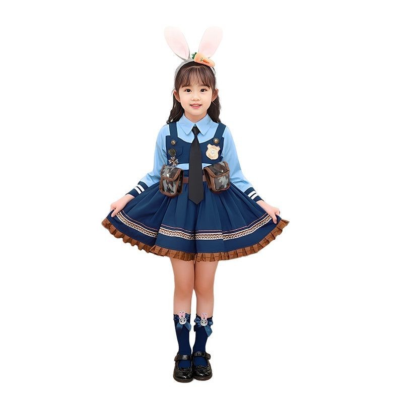Judy Cos Costume Judy Rabbit Police Officer Lolita Girls Princess Dress ...