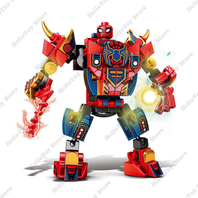 New Superheroe Spider-Man Venom Mech Chariot Car Robot Figures Building ...