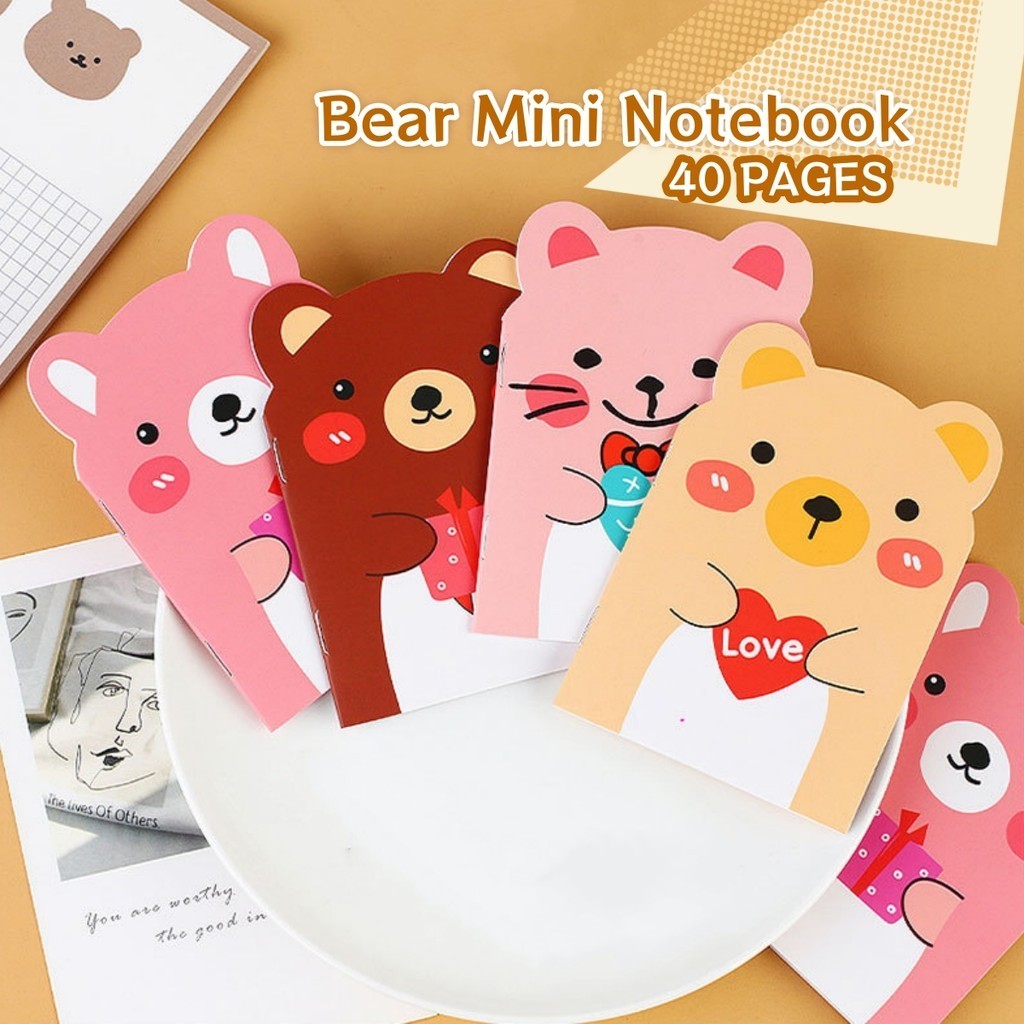 Cute Bear Cartoon Mini Notebook Student Memo Book Large Writing Booklet ...