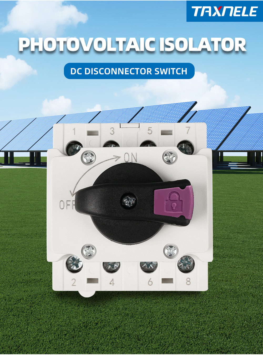 PV Photovoltaic DC 1200V 32A Solar Rotating Handle Isolator Rotary Switch Disconnector Din Rail ...