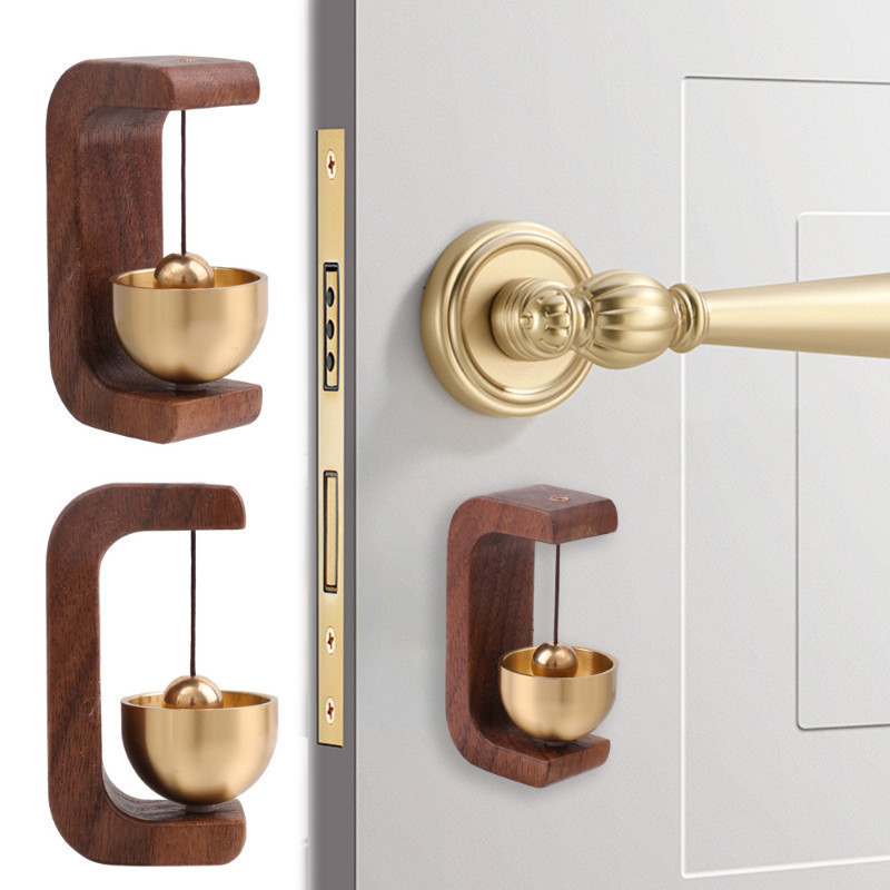 Retro Magnet Suction Mounted Wood Doorbell - DIY Room Door Window ...