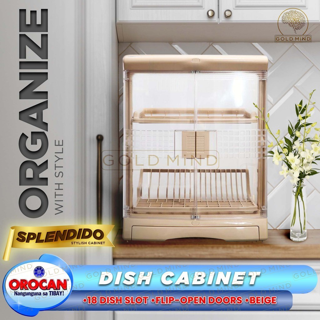 Orocan Splendido Dish Cabinet 18 Dish Slot Dining Plates & Utensils ...