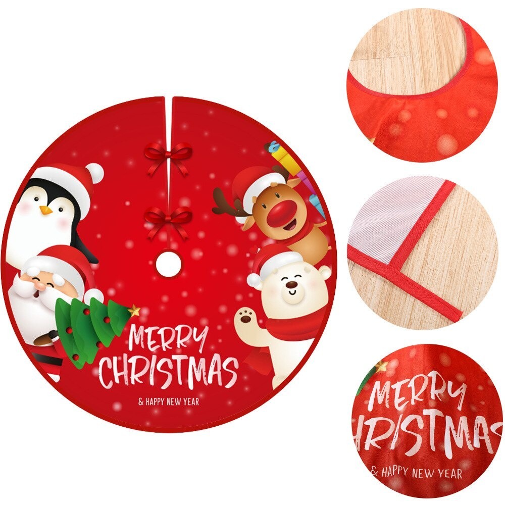 ∆ ♣ 90cm Christmas Tree Skirt Shopping Mall Window Bottom Apron Cartoon ...