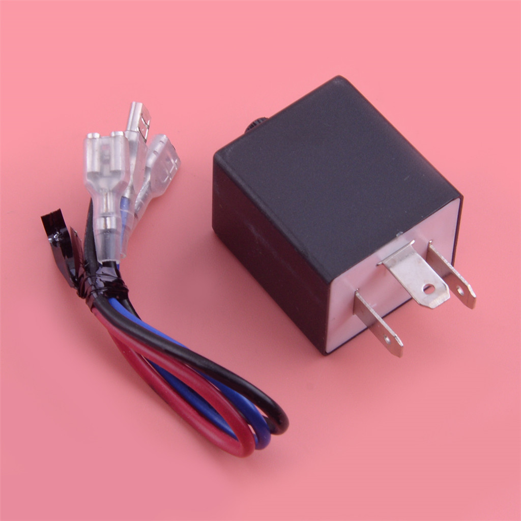 LED 3-pin Adjustable Flasher Relay Turn Signal Light Indicator Flash ...