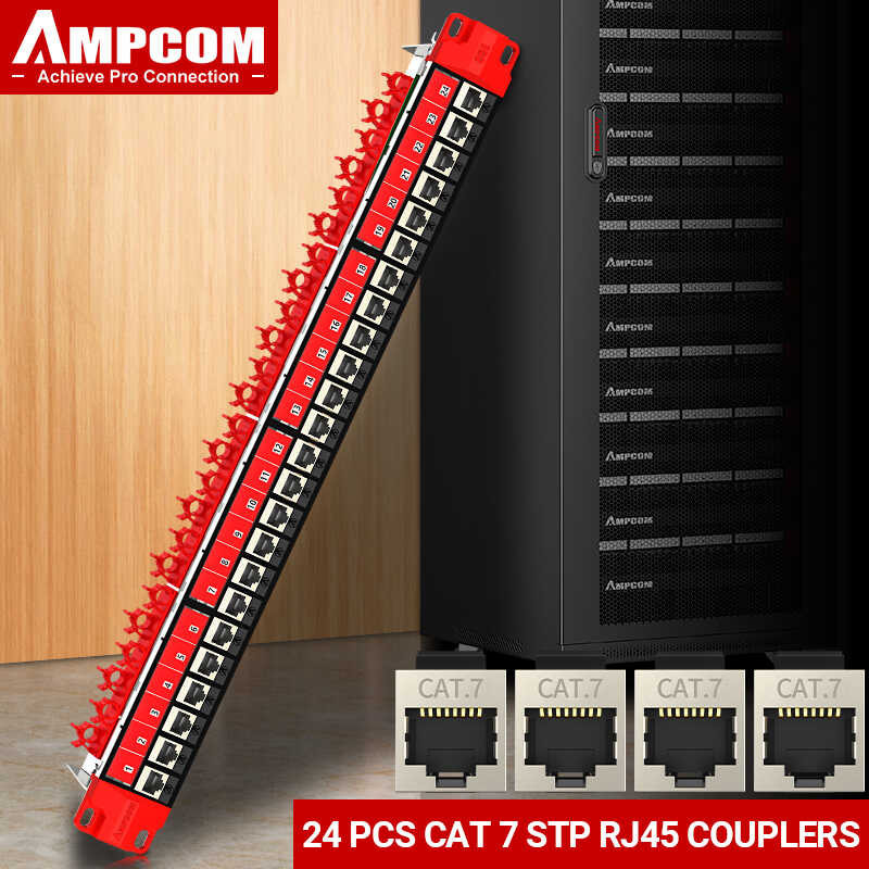 Panel, 24 AMPCOM Port Pass-Through, Thru Patch Panel With Backplane ...