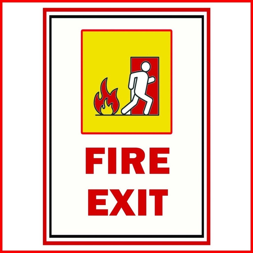 Emergency Fire Exit / Fire Extinguisher signage laminated A4 size ...