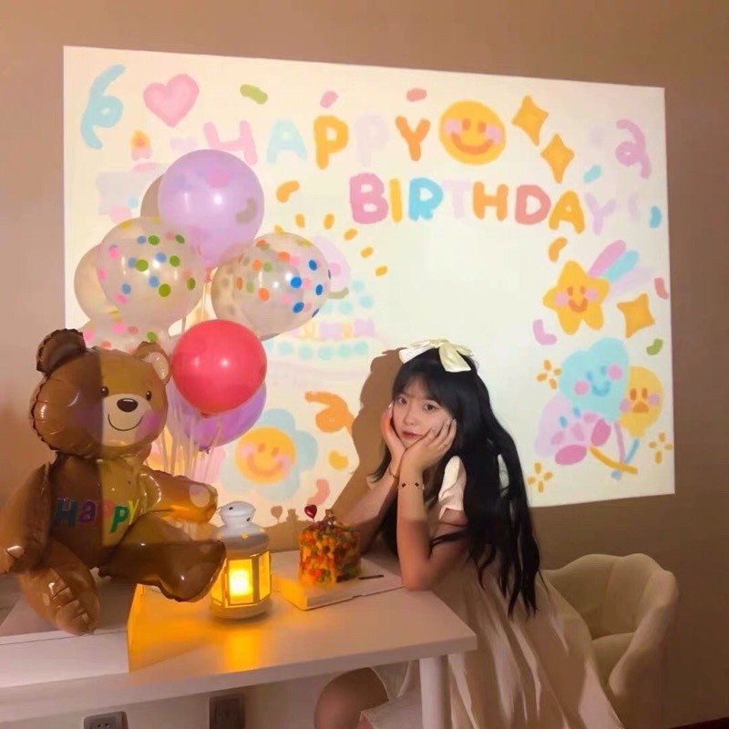 Mini Birthday Celebration Decor Projector Photoshoot Background ...