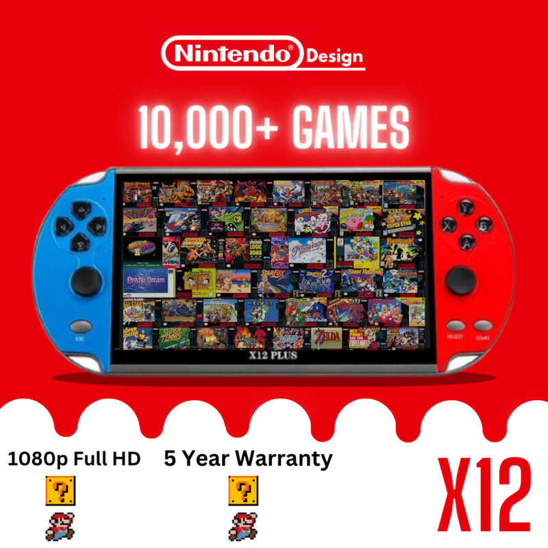 X12 Video Console Handheld PSP Game Player Built-in 3000 Classical ...