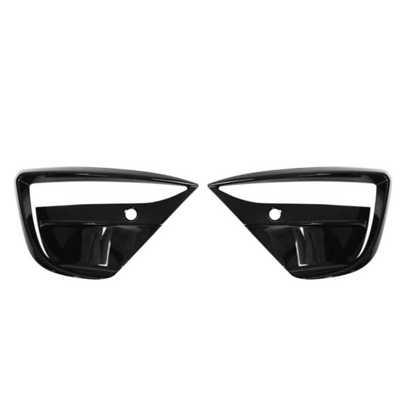 Black Car Glossy Front Bumper Light Lower Grille Frame Spoiler Splitter ...