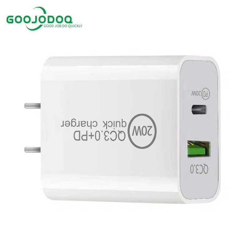 GOOJODOQ 20W PD iPhone Type C Fast Power Adapter QC 3.0 Quick Wall ...