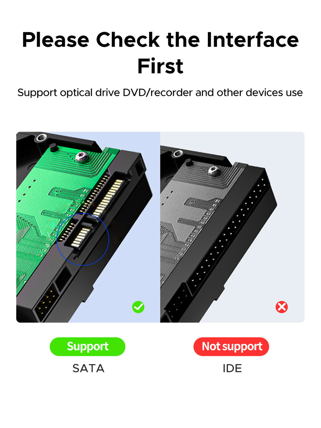 ORICO SATA3.0 Hard Drive Data Cable 6Gbps Power Supply Serial Port ...