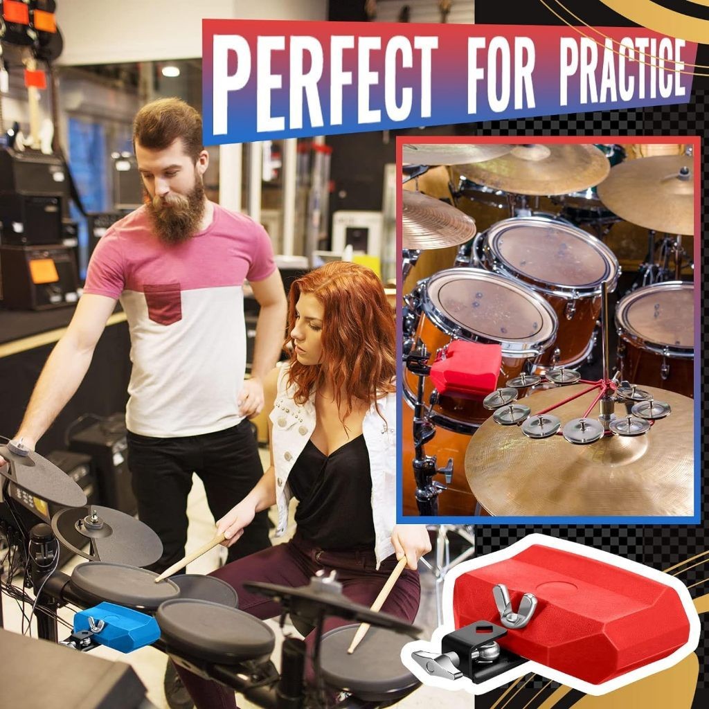 5/6inch Plastic Musical Percussion Block Jam Drum Block Blue Red Drum ...