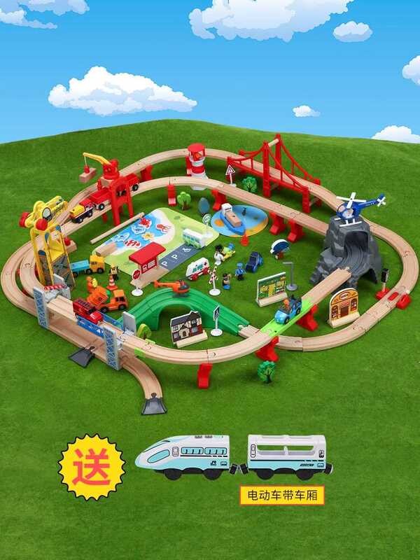 toy electric small train set, wooden airplane model, Harmony high-speed ...