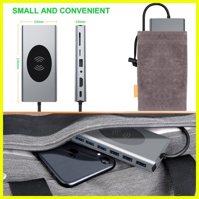 15 IN 1 Docking Station USB Type C HUB To HDMI-Compatible Adapter OTG ...