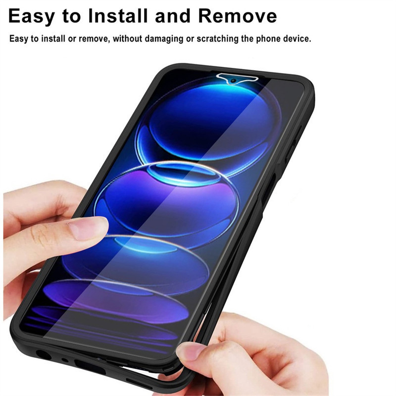 360 Full Cover Case Redmi A3 4G Shockproof Transparent Acrylic Front ...