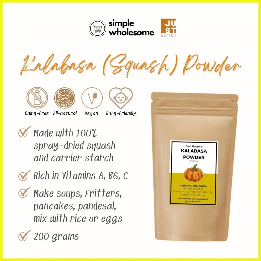 ♟ ☾ Simple Wholesome - Kalabasa (Squash) Powder by Just Butter PH (200g ...