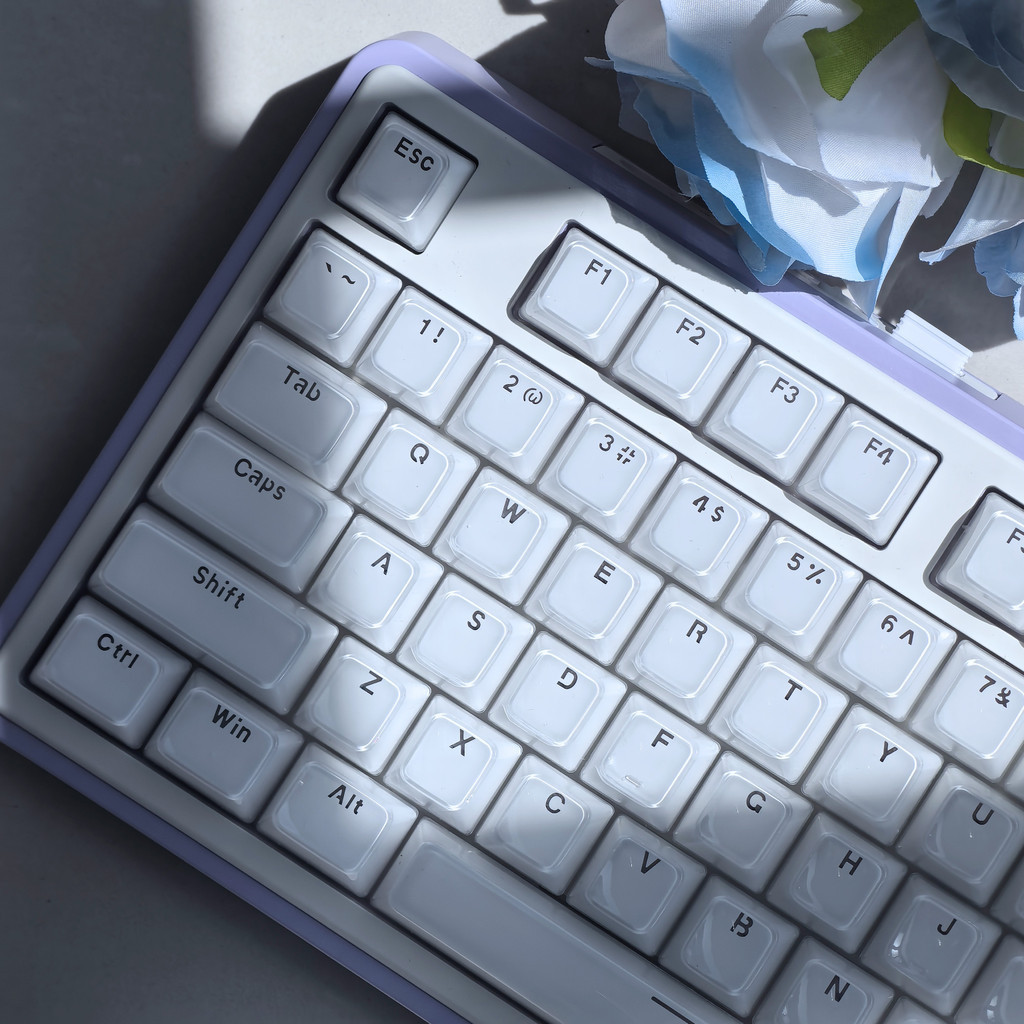 White Jelly Crystal Keycaps Translucent PC Double Shot Similar OEM ...