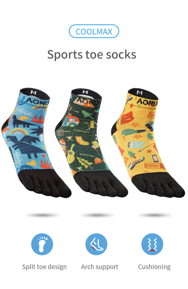 3 Pairs AONIJIE E4842 Running Five Toe Socks Men Women Trail Marathon ...