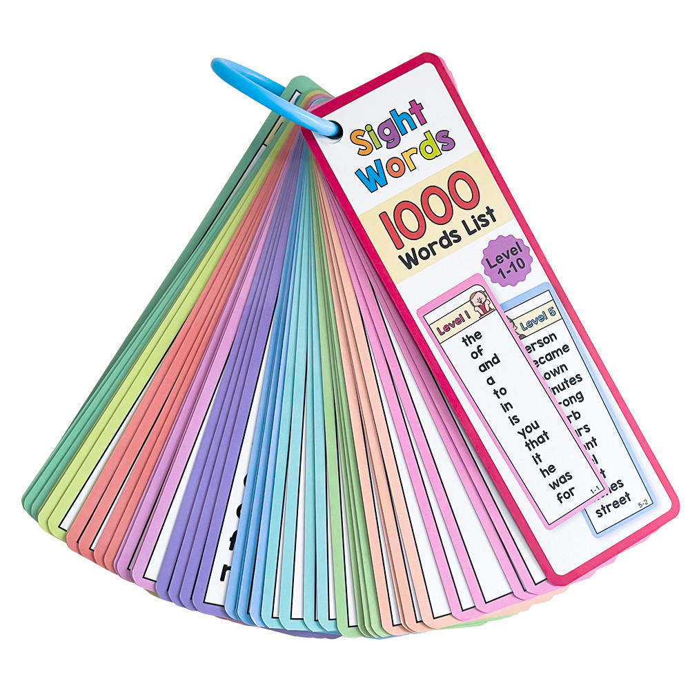1000 English Words Flashcards for Kids Toddler Homeschool Double-Sided ...