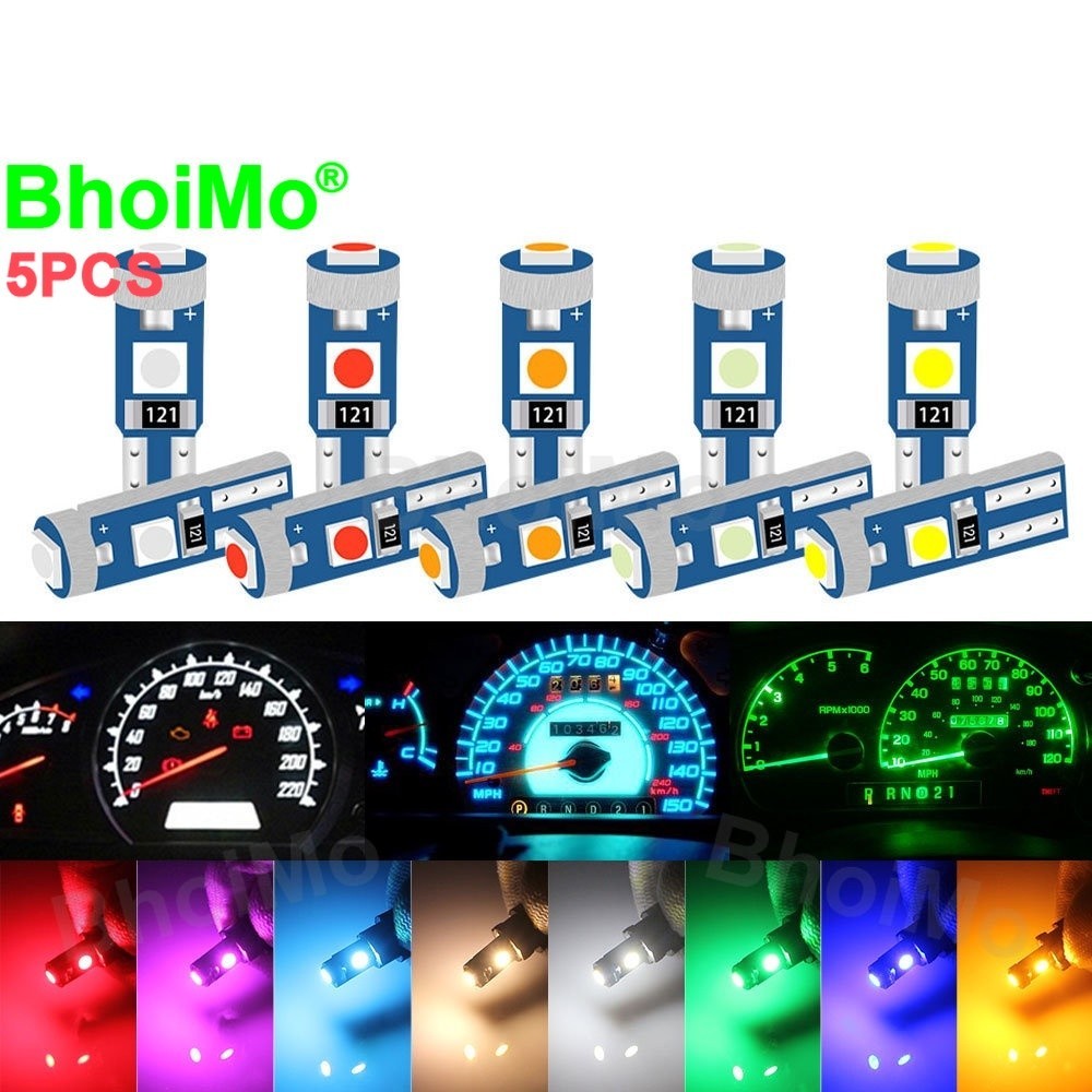 BhoiMo 5PCS Dashboard Light T5 W3W Car Interior Meter Bulb 3SMD 3030 ...
