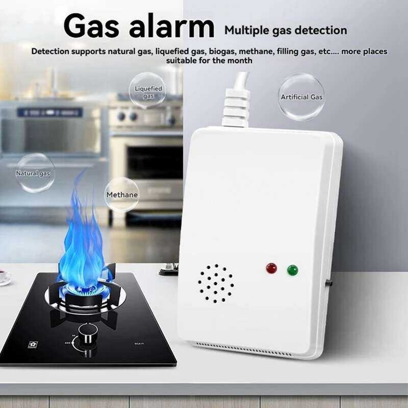 Propane Detector Methane Leak Warning EU Plug Combustible Gas Alarm ...