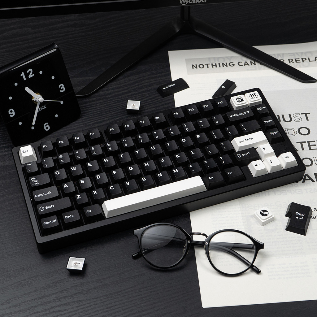 KeyGenius PBT double Shot Keycaps WOB BOW EVA Rome cherry profile Keycaps set for Mechanical ...