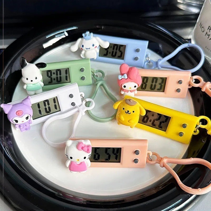 Cute Cinnamoroll Melody Kuromi Mini Portable Electronic Clock Digital ...