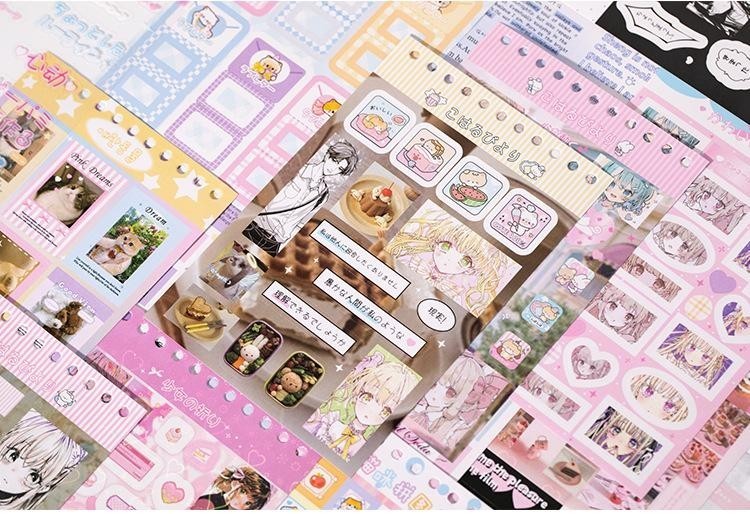 INS 63 Sheets Graffiti Coil Sticker Book DIY Material Notebook ...