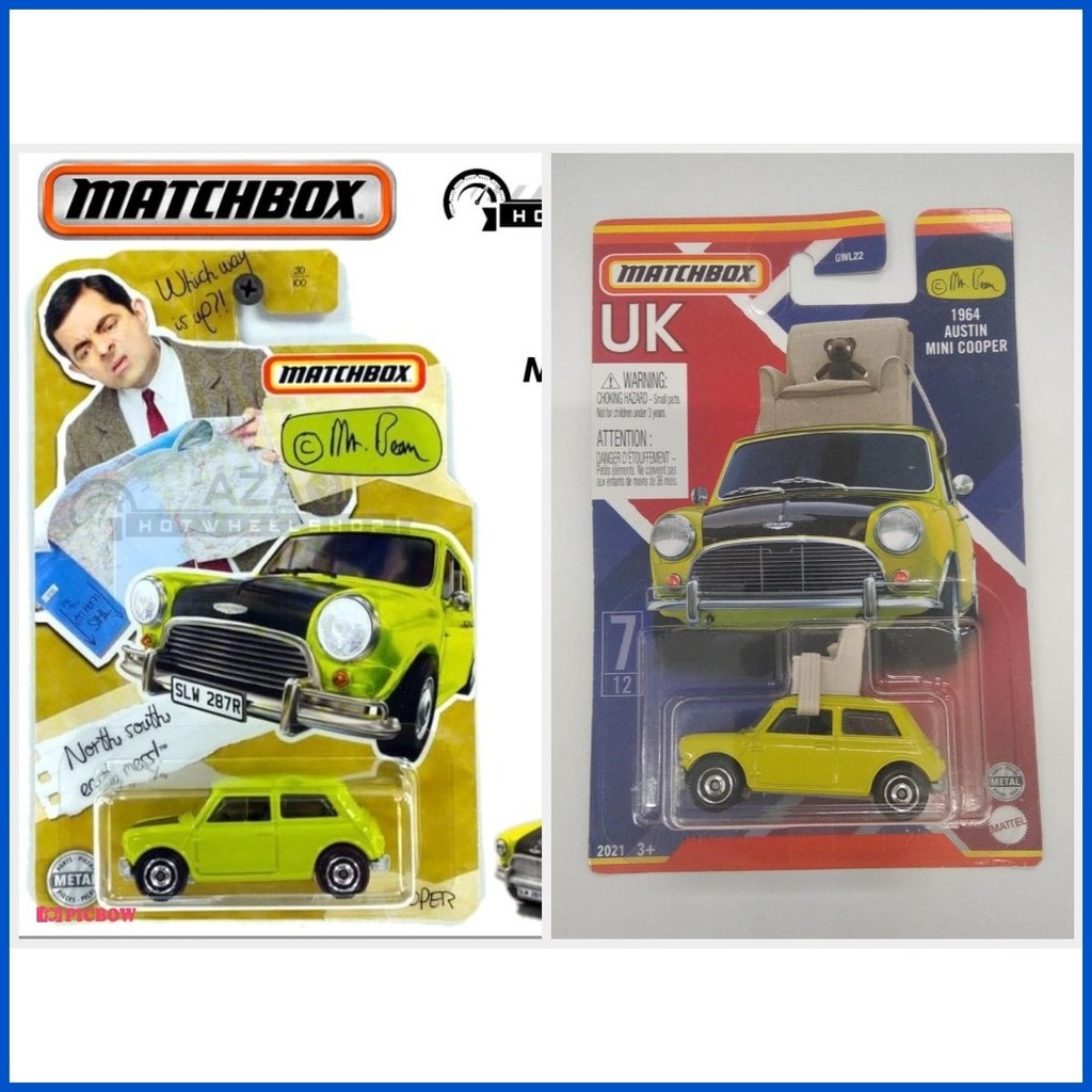 ∇ | Diecast Matchbox MINI COOPER Mr Bean Yellow MBX Kids Toy Car ...