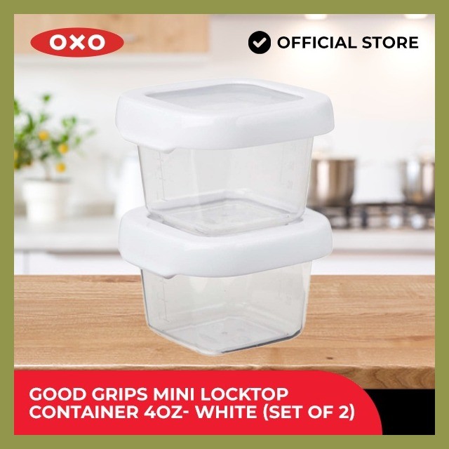 ∜ ∷ OXO Houseware Good Grips Mini Locktop Container 4oz - White (Set of 2) | Shopee Philippines