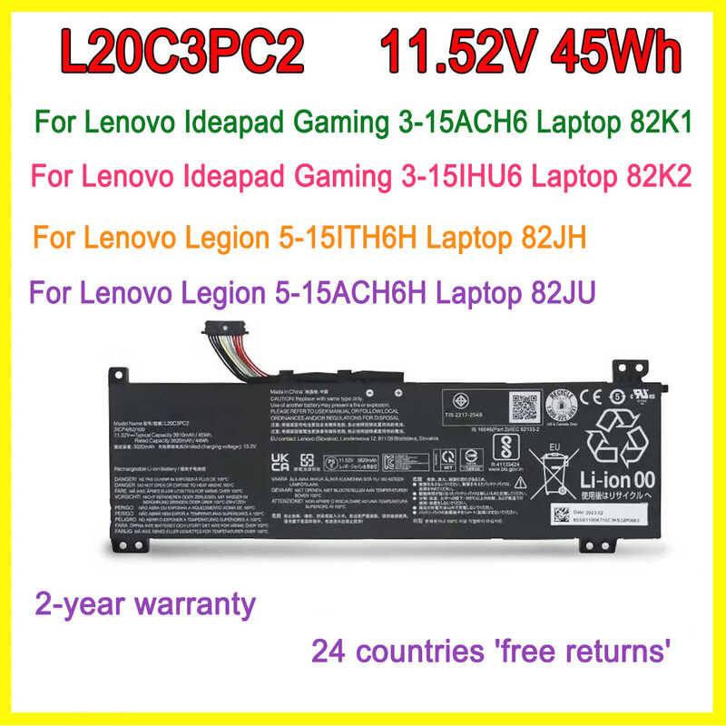 Bagong Baterya Ng Laptop L20c3pc2 L20m3pc2 Para Sa Lenovo Ideapad ...