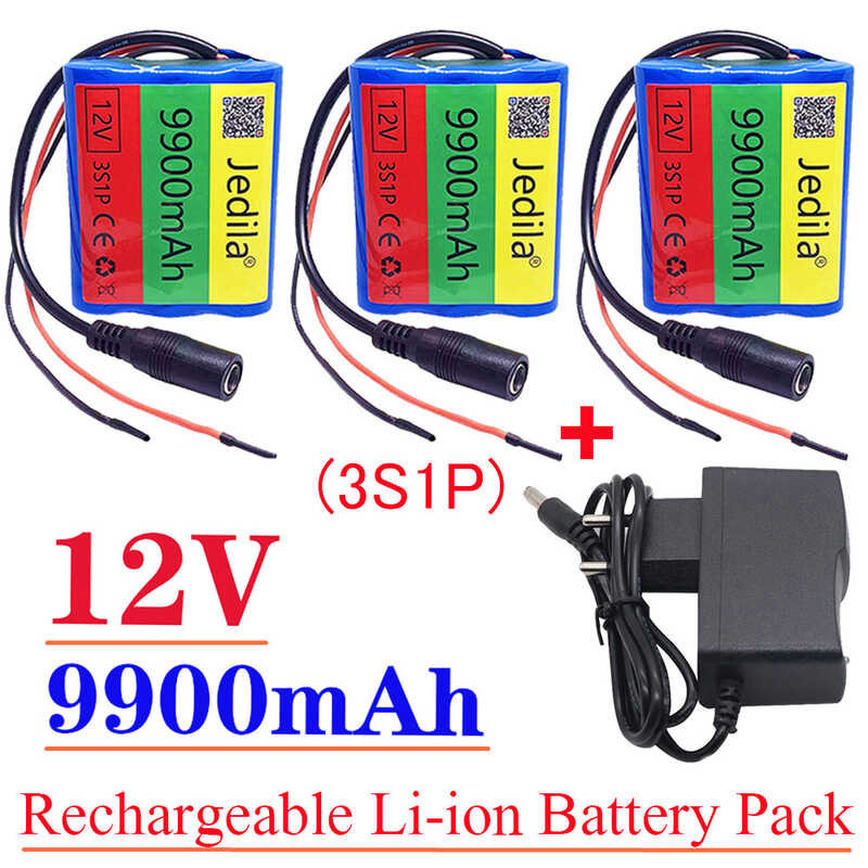 New 3S1p 100 Protection Plate12v 9.9Ah 12V 9900Mah 18650 Lithium Ion Dc12.6V Super Rechargeable ...