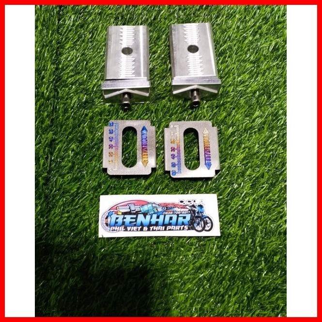 ♠ RS150 Swing arm axle cap titanium and CNC adjuster | Shopee Philippines