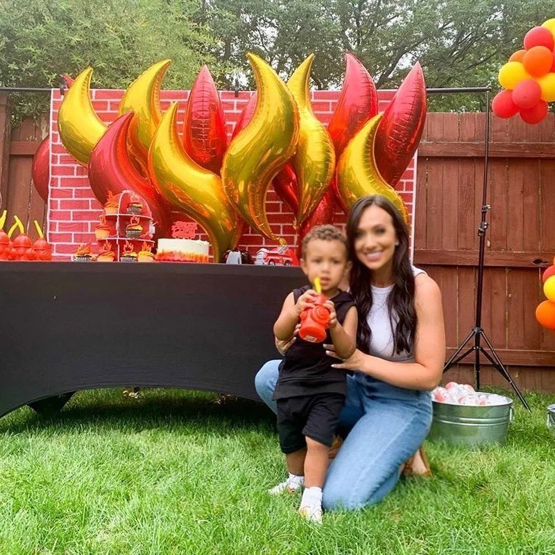 10pcs Flame Balloons 18inch S Shape Fire Balloon Fireman Sam Themed ...
