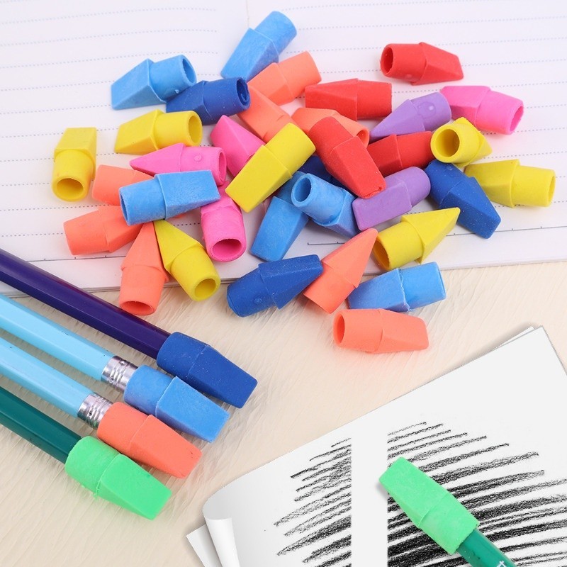20Pcs Colored Pen Holder Erasers/ Removable Pencil Eraser/ Easy To Wipe ...