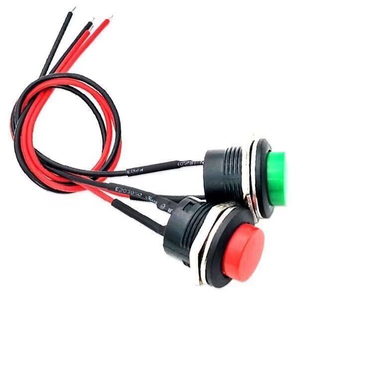 16mm Self-Reset Push Button Switch Round Lockless with Connection Cable ...