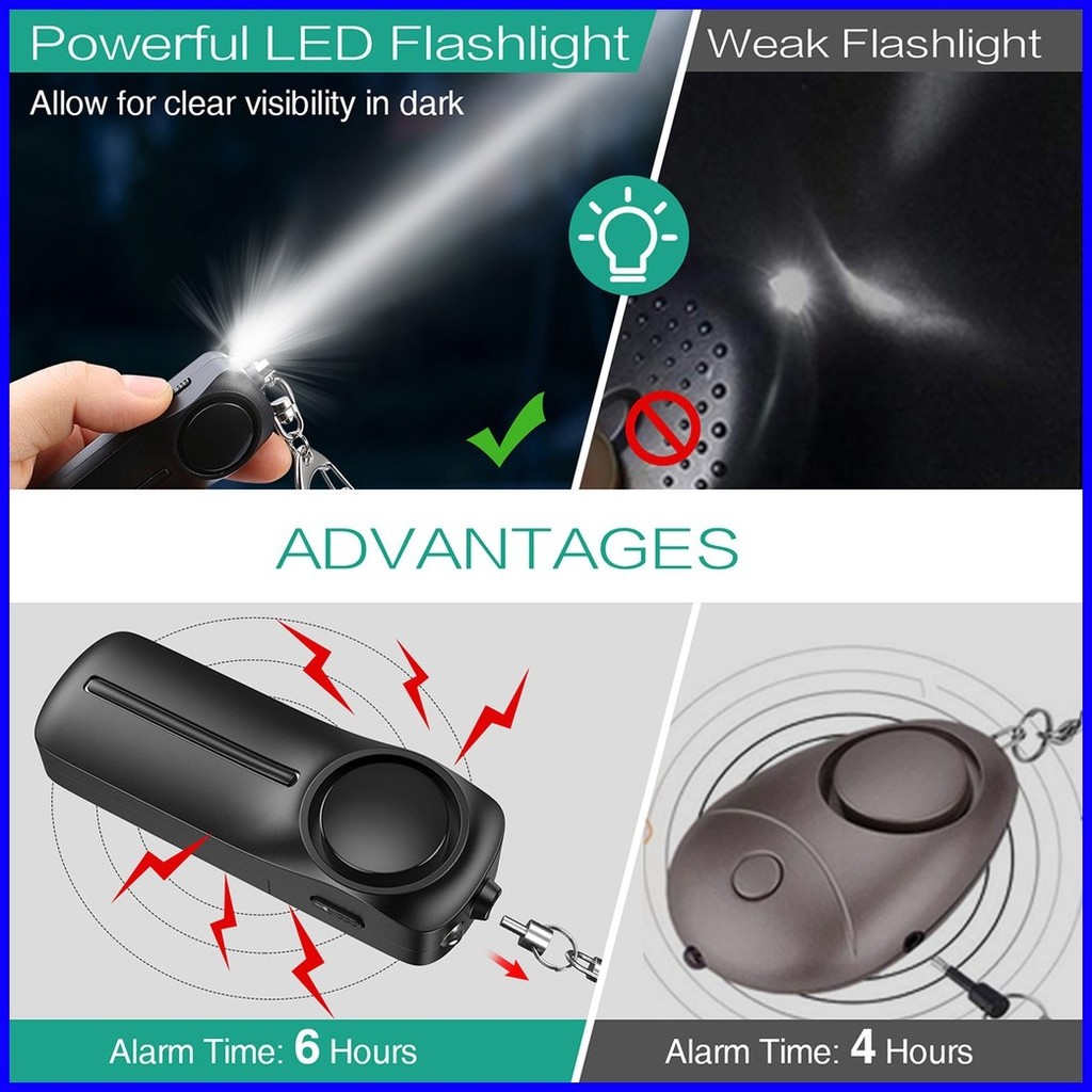 ORIA Safe Sound Personal Alarm Emergency Safety Alarm with LED Lights ...