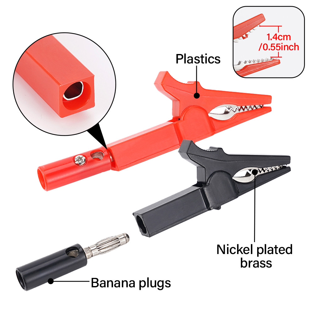 A set of crocodile crocodile car battery insulation clip with 4mm ...